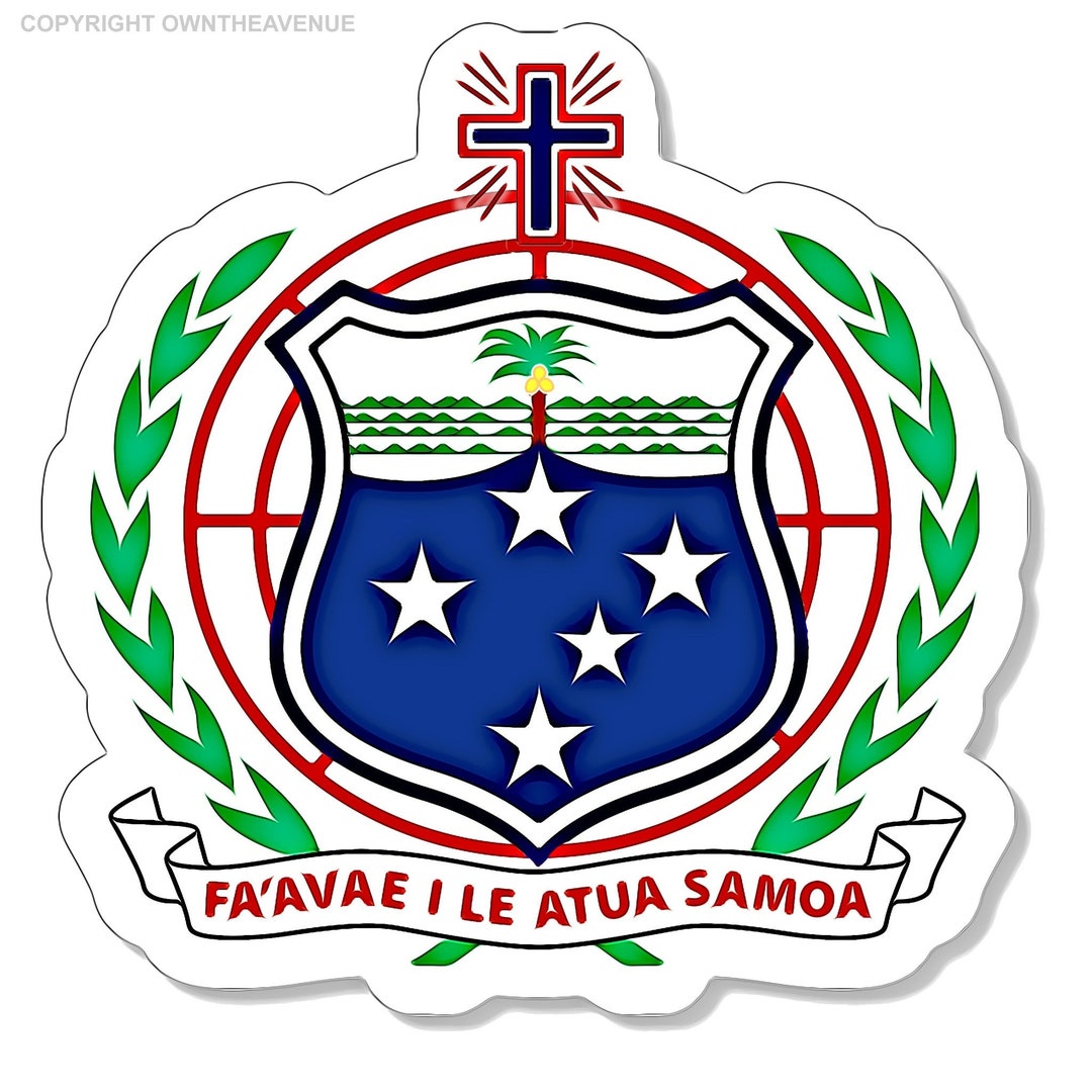 Samoan Coat of Arms Samoa Flag WSM WS Sticker Car Truck Window Bumper ...