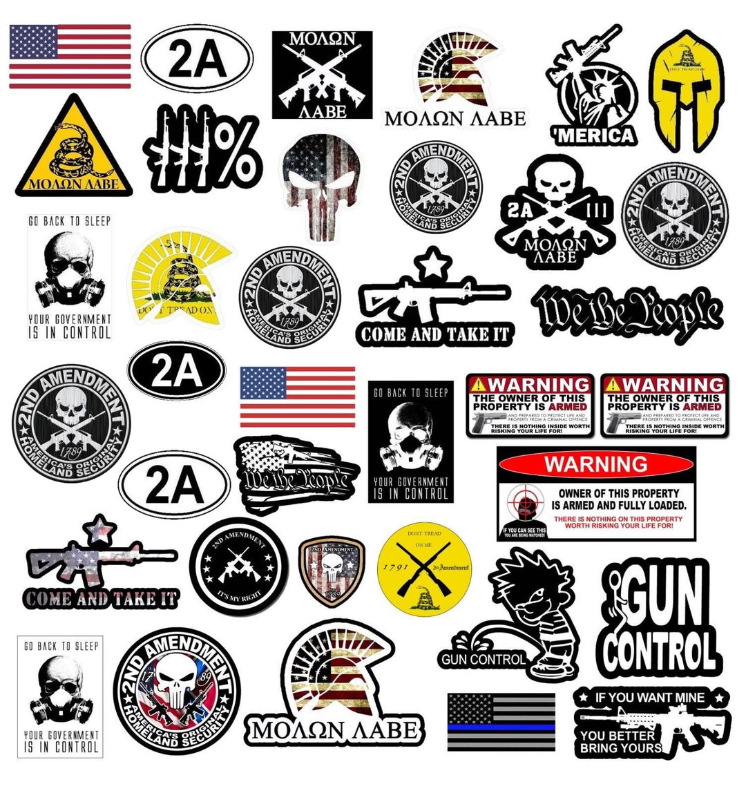 10 Random 2nd Amendment Vinyl Decal Stickers Lot Pack Molon Labe ...