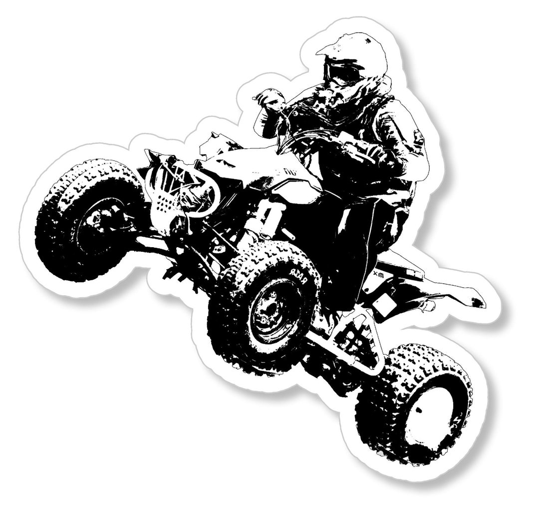 Quad ATV All Terrain Vehicle Four Wheeler Sticker Decal for Car Truck ...