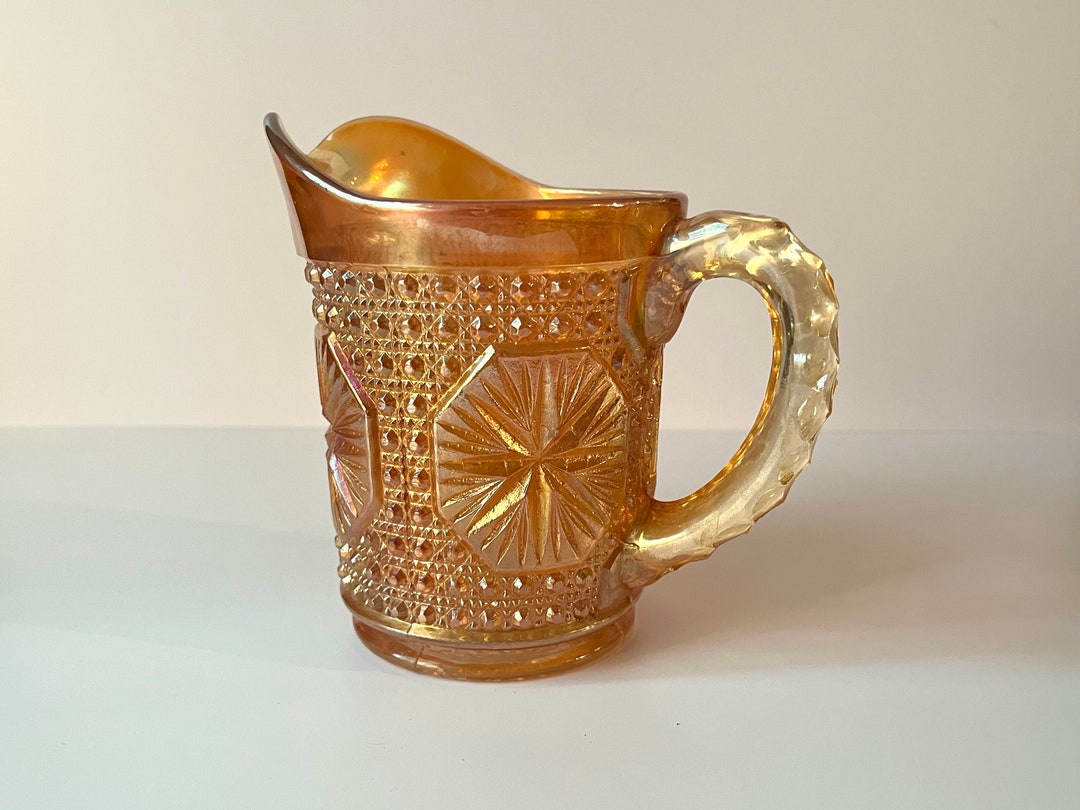 Imperial Glass Star Medallion Marigold Carnival Glass Pitcher - Etsy