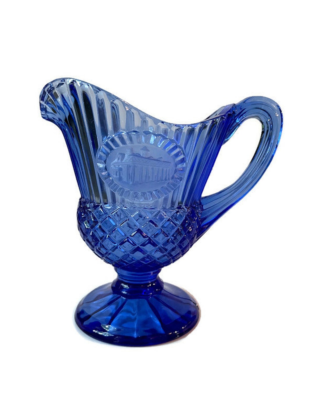 Fostoria Cobalt Blue Mt. Vernon Pitcher - Etsy