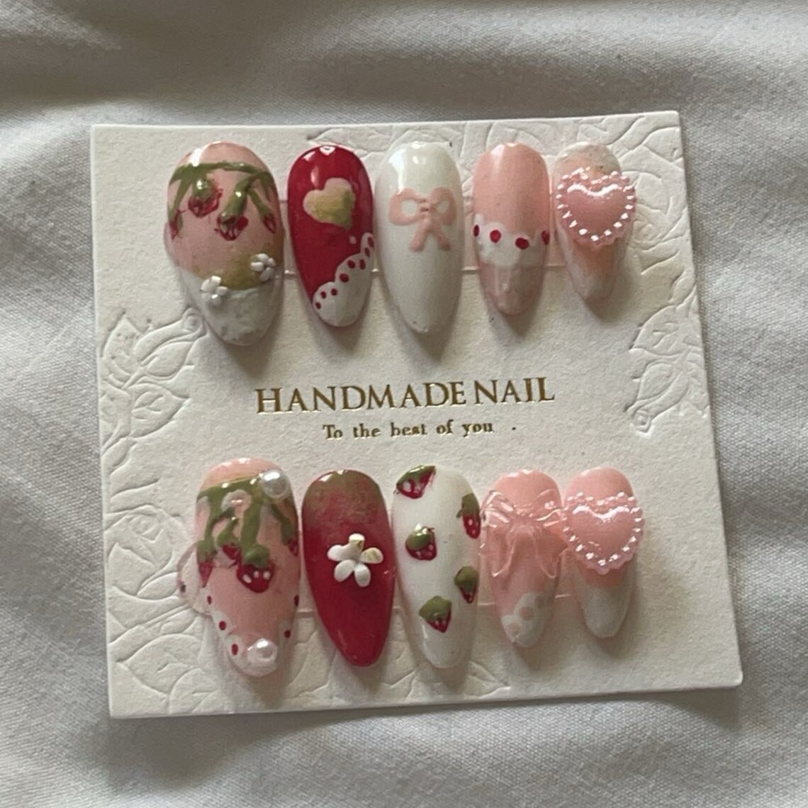 Strawberry Shortcake Nails - Etsy