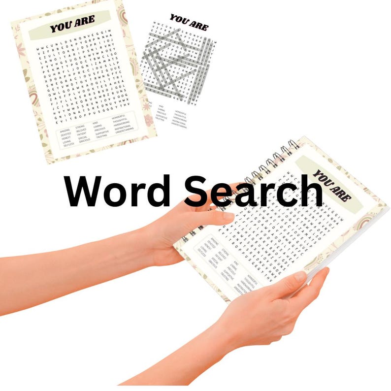 YOU ARE Word Search Sheet Printable | Self Love Healing Digital ...