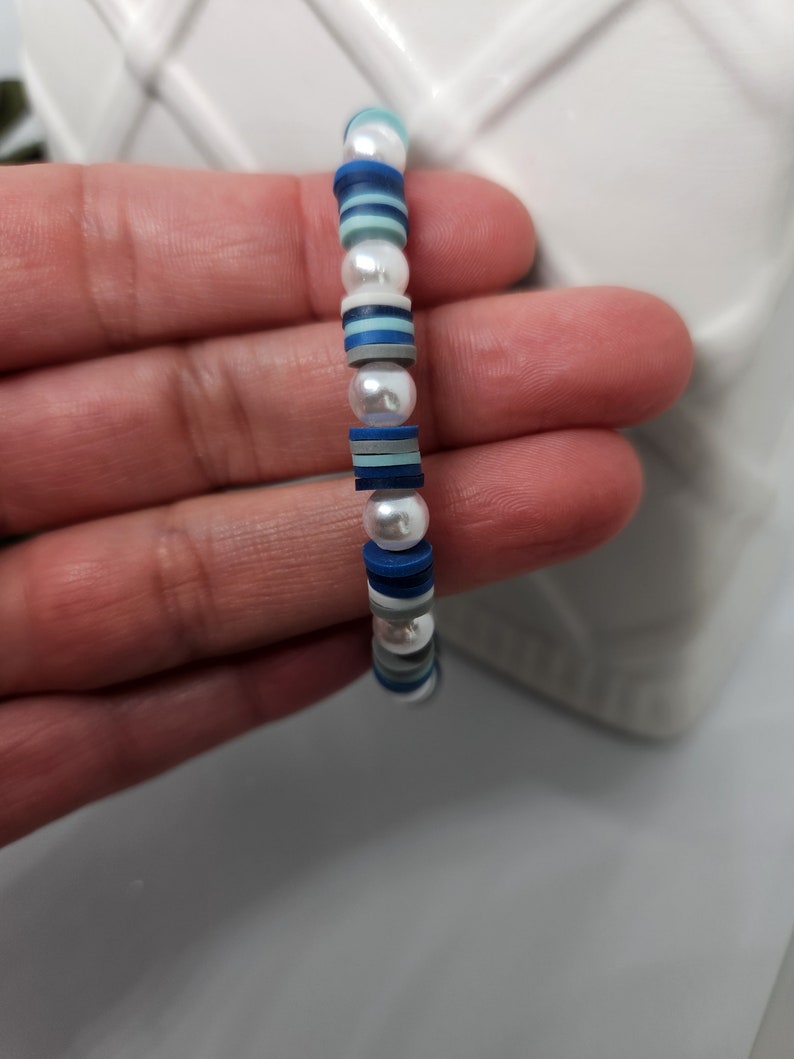 Personalized Bracelets: Adorable Clay Beads and Pearls, Preppy Chic ...