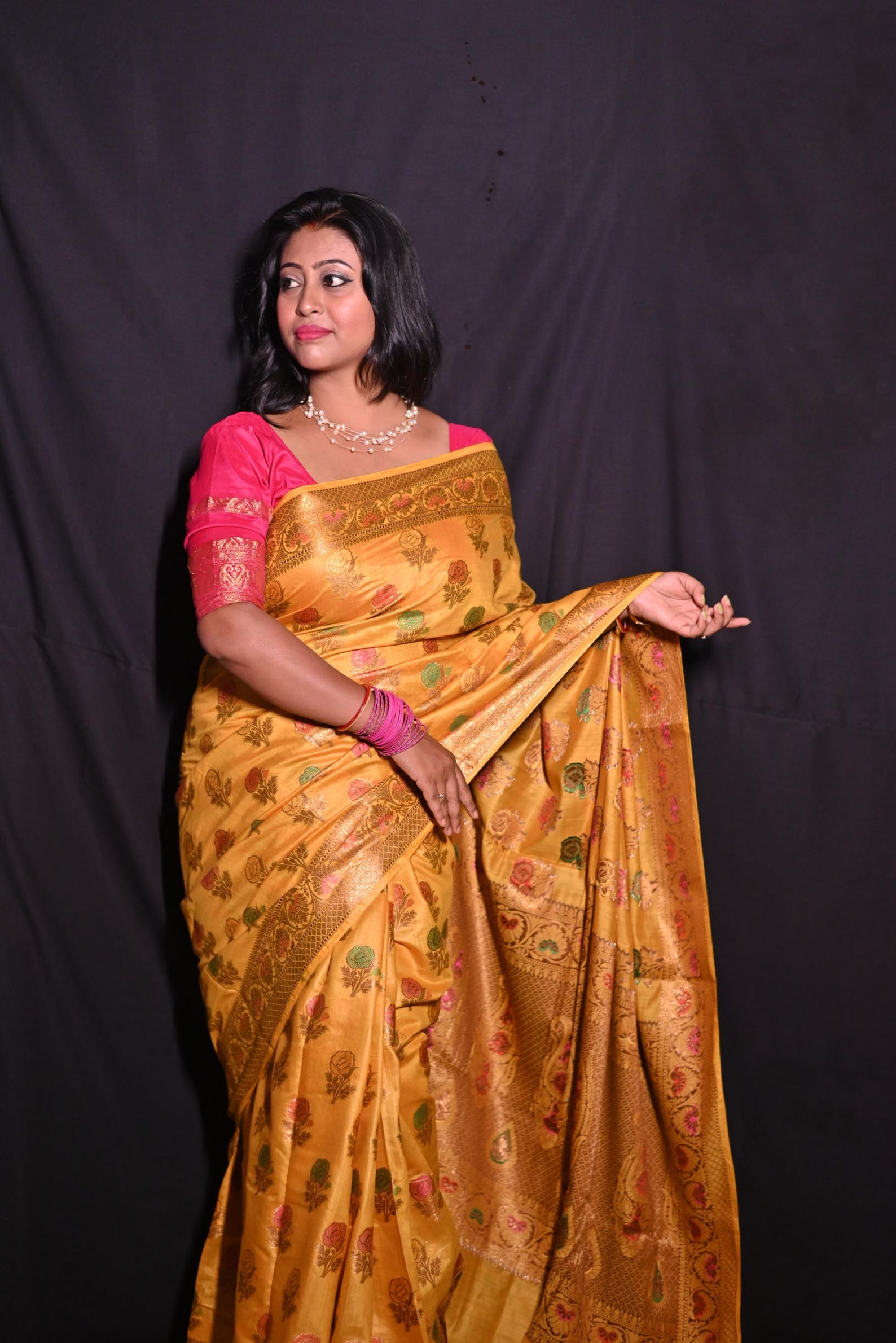 Silk Mark Certified Yellow Muga Tussar Saree From Bishnupur With Blouse ...