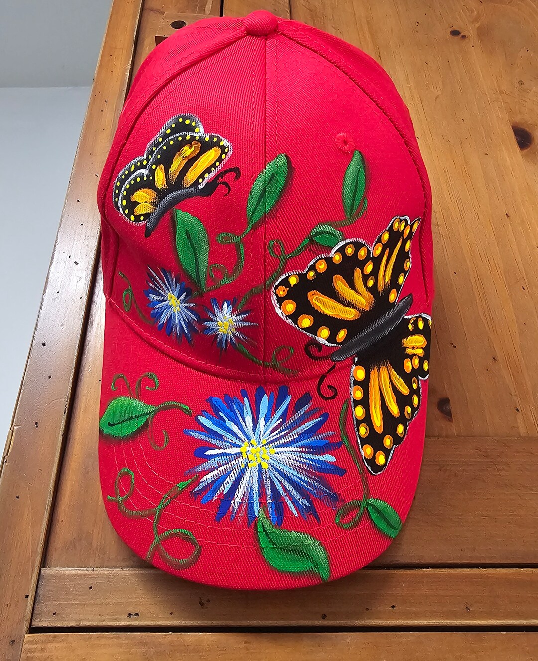 Hand Painted Baseball Cap One-of-a-kind Design: Mother's Day, Fathers ...