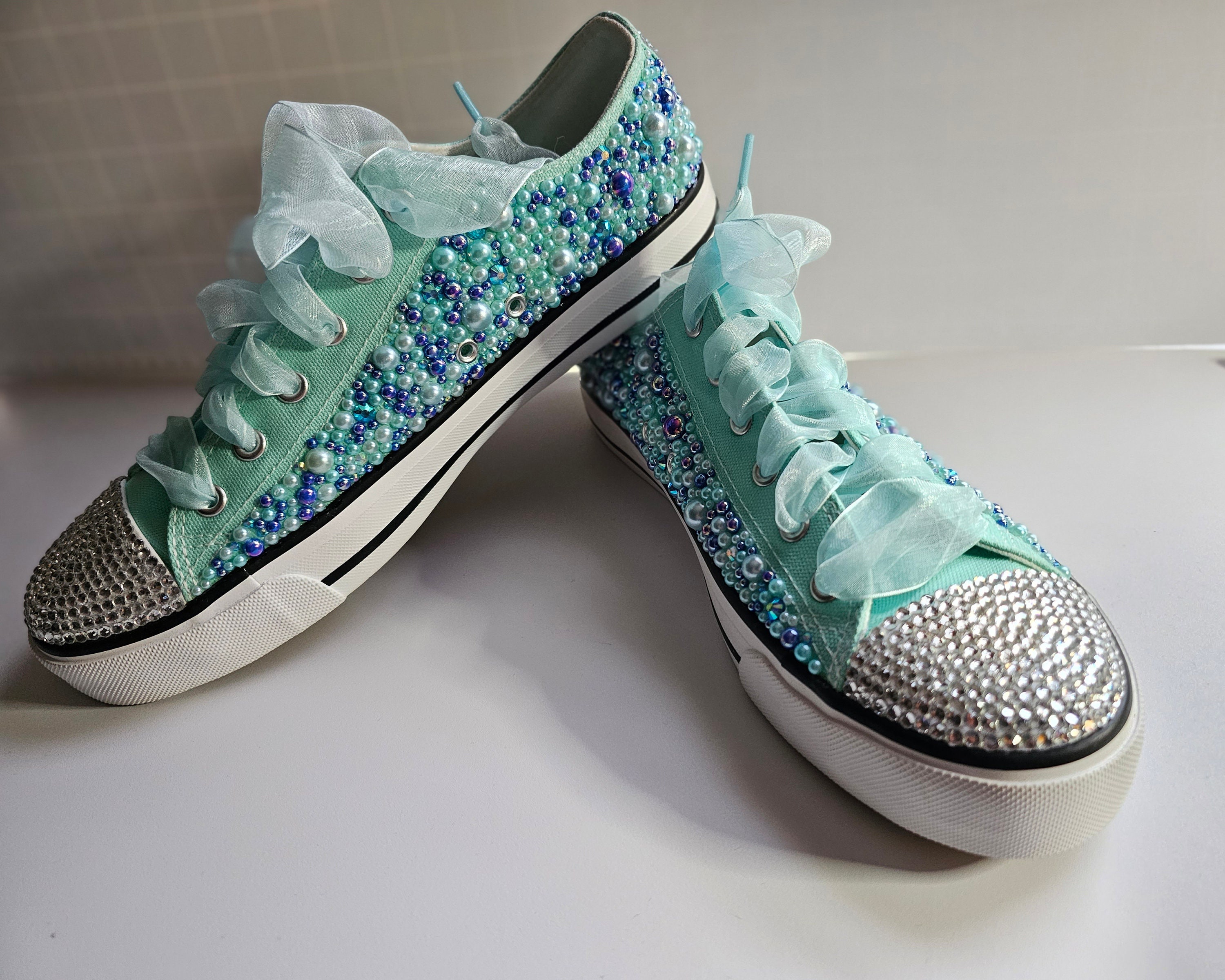 Rhinestone Tennis Shoes With Custom Colors This Listing is for Low Top ...
