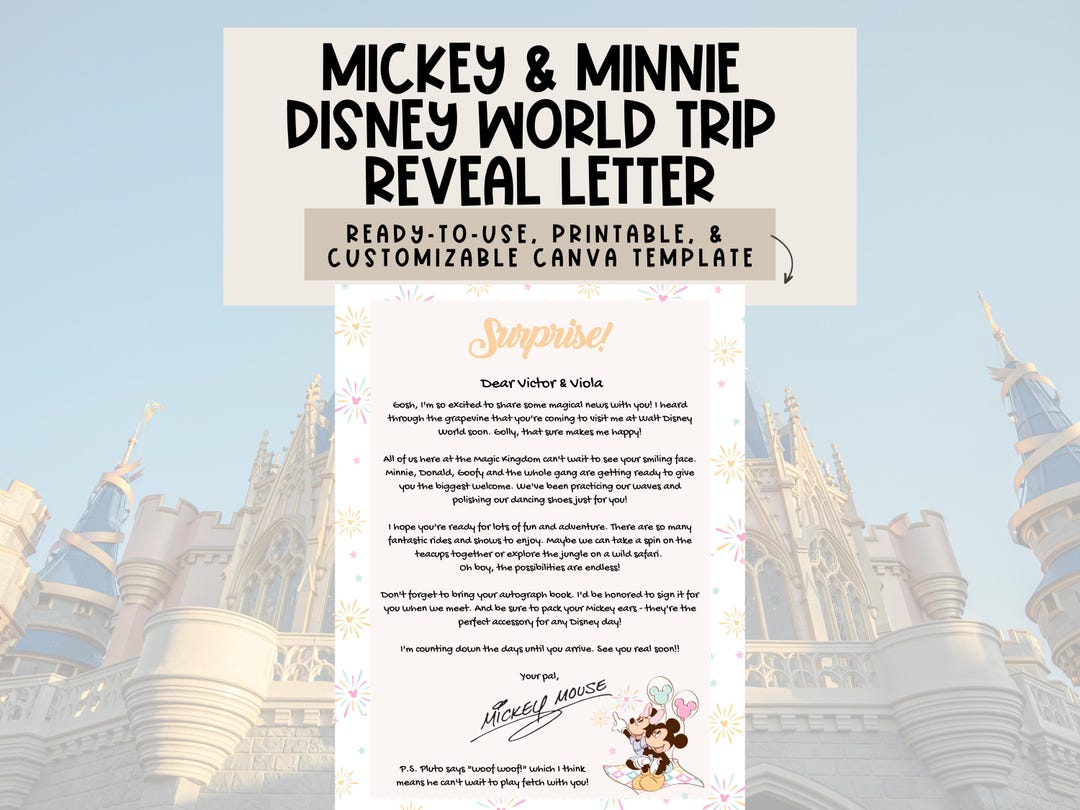 Mickeymouse Disneyworld/dl Trip Reveal Letter! | Magic Mail, Surprise ...