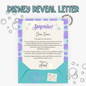 Ariel Disneyworld/ DL Trip Reveal Letter - Etsy