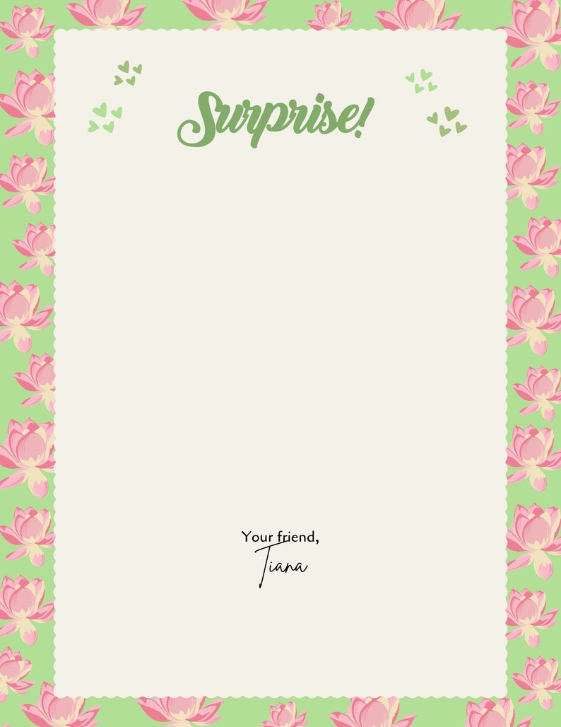 Tiana Disneyworld/ Disneyland Trip Reveal Letter | Magic Mail, Surprise ...