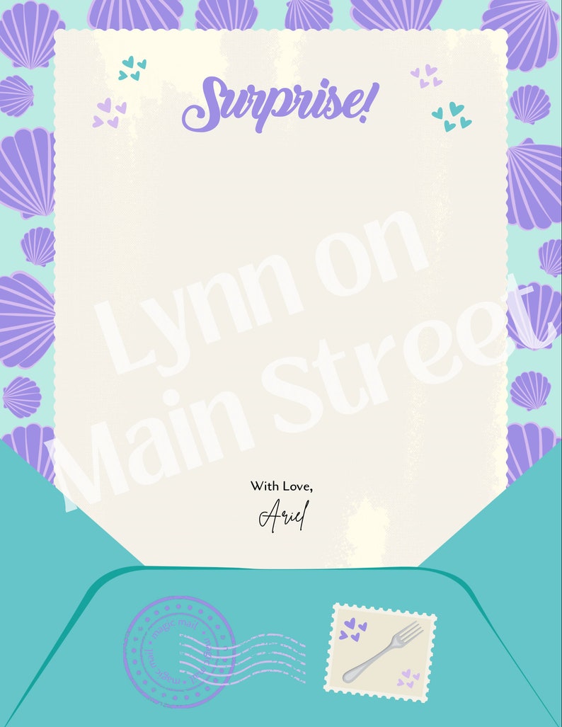 Ariel Disneyworld/ DL Trip Reveal Letter - Etsy