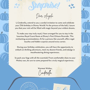 Cinderella Disneyworld/ Disneyland Trip Reveal Letter | Magic Mail ...