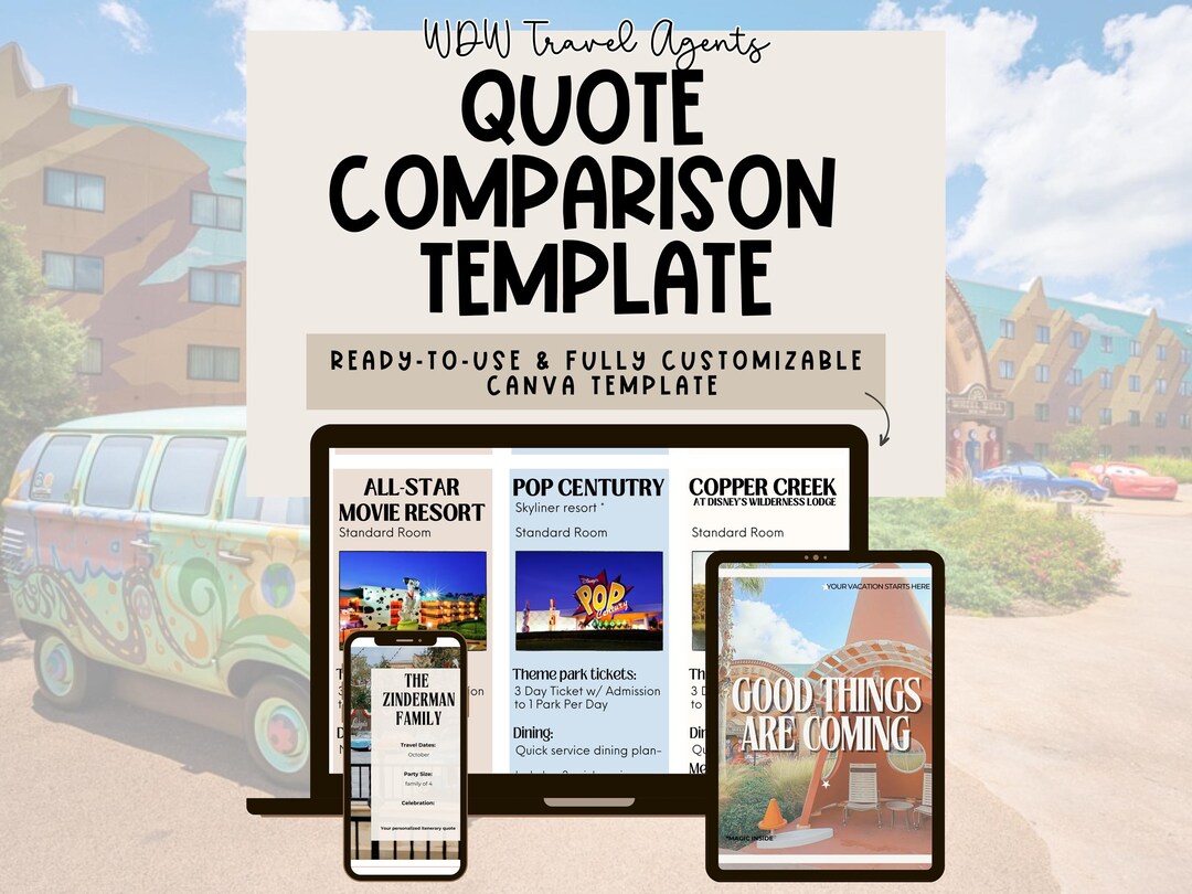 Travel Agent Quote Comparison Template - Etsy