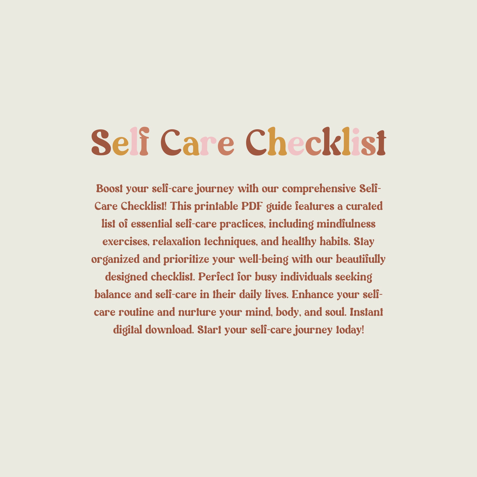 Fill in the Blank Self Care Checklist - Etsy