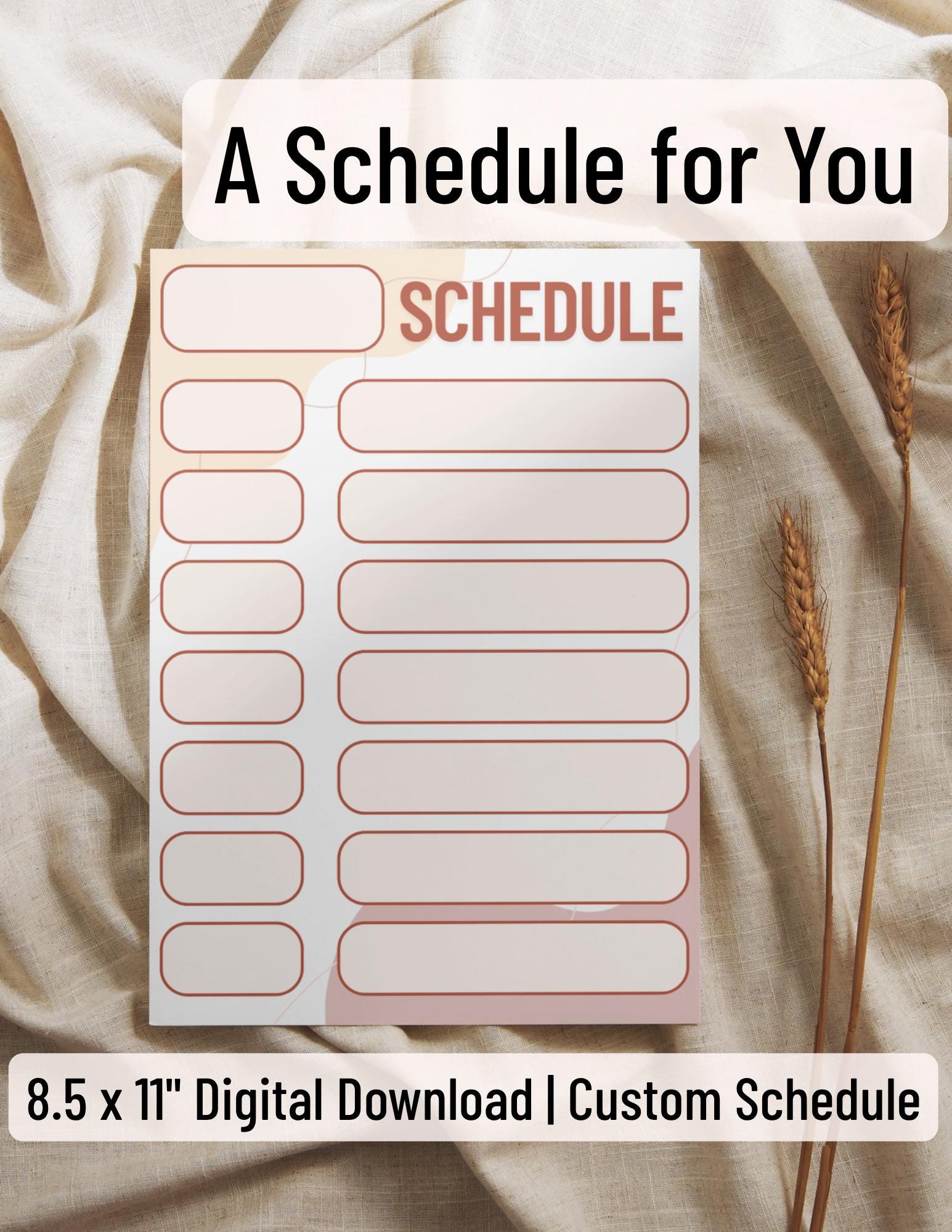 Meal Schedule for Busy Families, Weekly Food Prep Planner, Custom ...