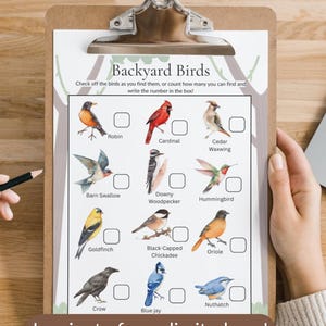 Bird Scavenger Hunt for Kids, Backyard Nature Activity Checklist ...