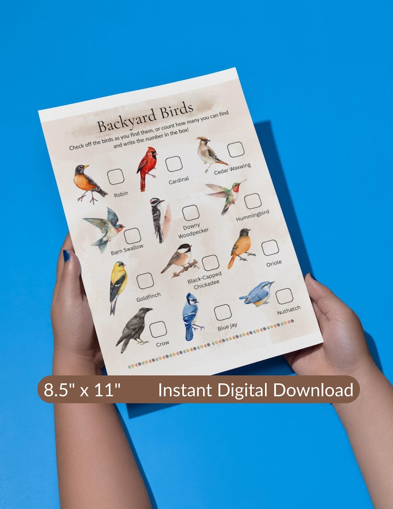 Bird Scavenger Hunt for Kids Printable Nature Activity Backyard Bird ...