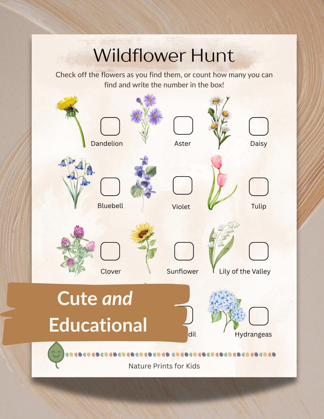 Wildflower Scavenger Hunt Printable: Nature Activity for Kids (PDF ...