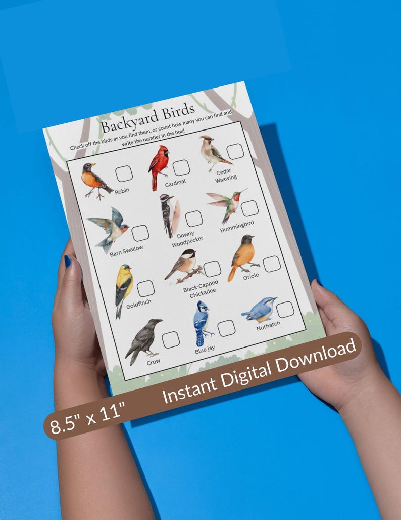Bird Scavenger Hunt for Kids, Backyard Nature Activity Checklist ...