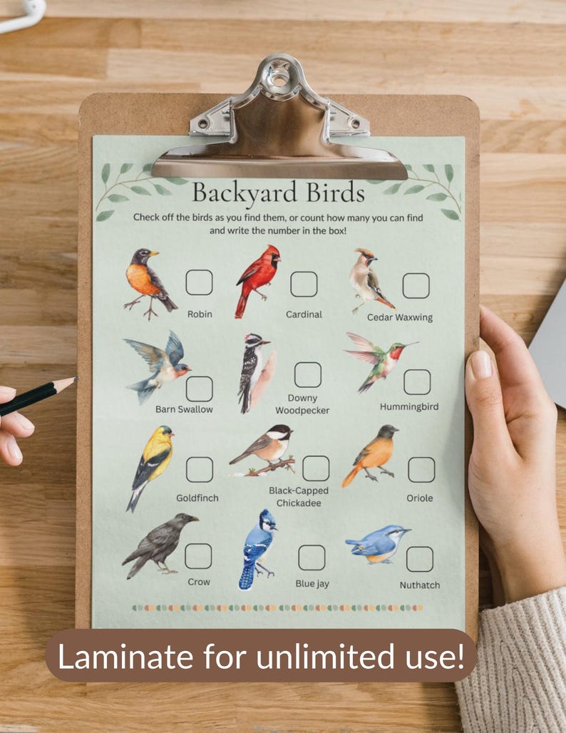 Bird Scavenger Hunt for Kids, Backyard Nature Activity Checklist ...