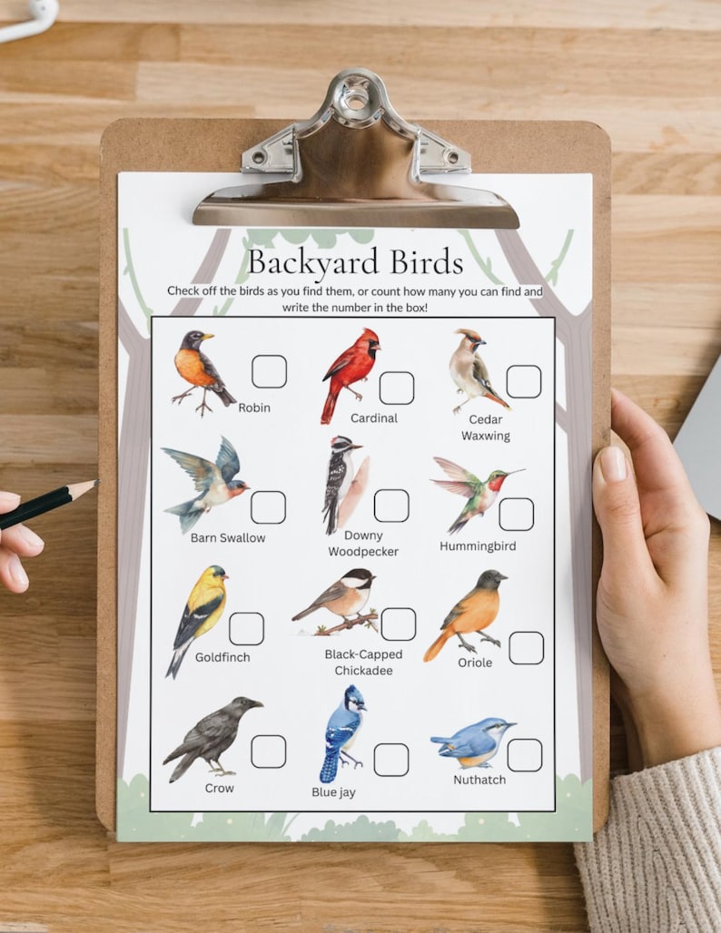 Bird Scavenger Hunt for Kids, Backyard Nature Activity Checklist ...