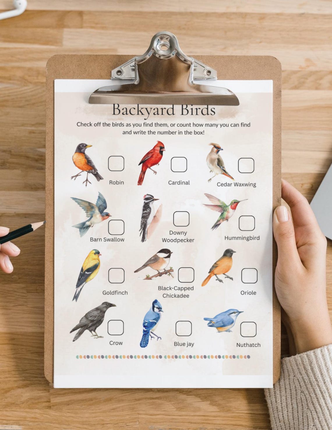 Bird Scavenger Hunt for Kids Printable Nature Activity Backyard Bird ...