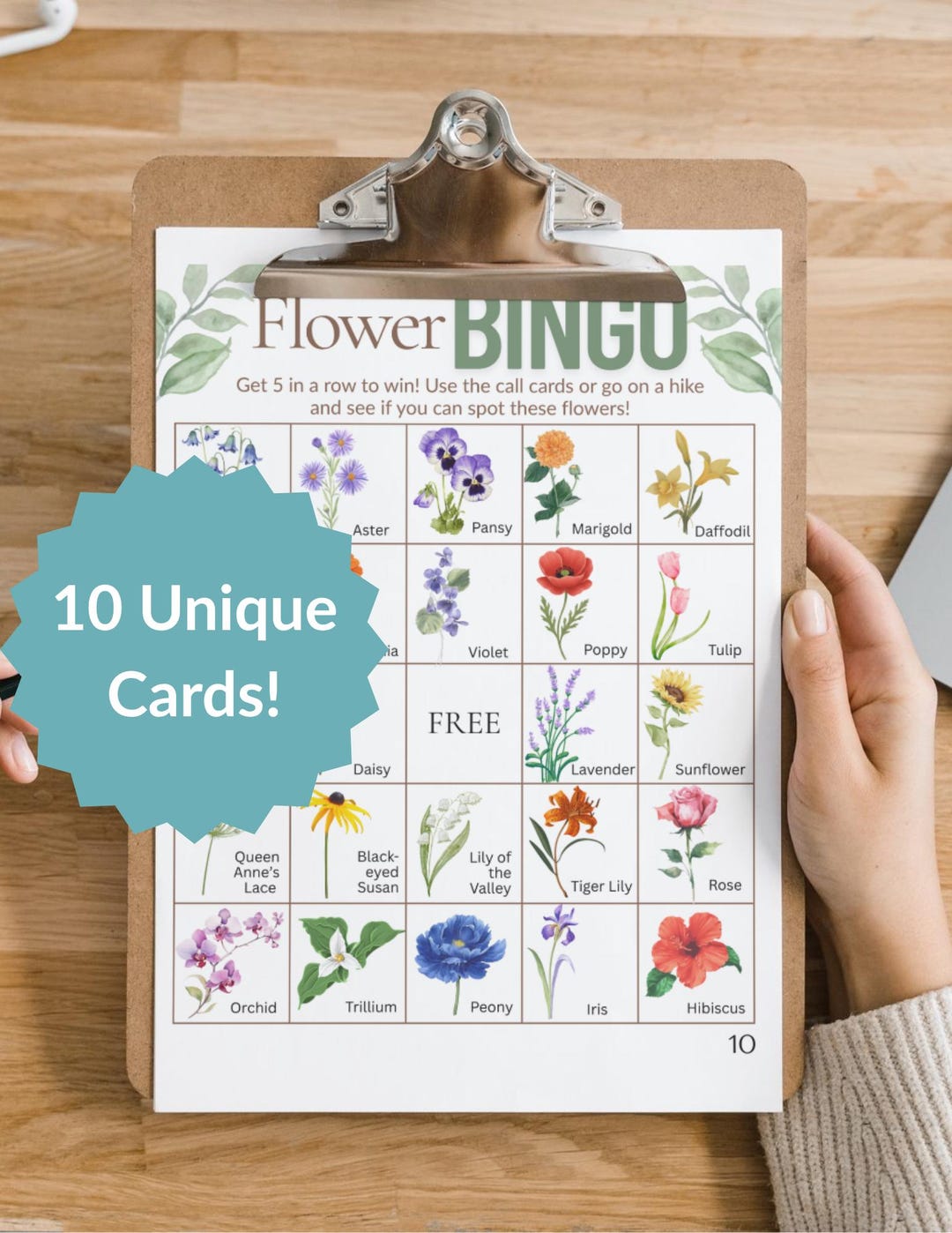 Flower Bingo Cards: Flower Scavenger Hunt Outdoor Activity for Kids and ...