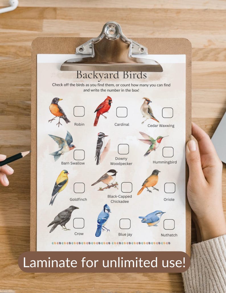 Bird Scavenger Hunt for Kids, Backyard Nature Activity and Checklist ...