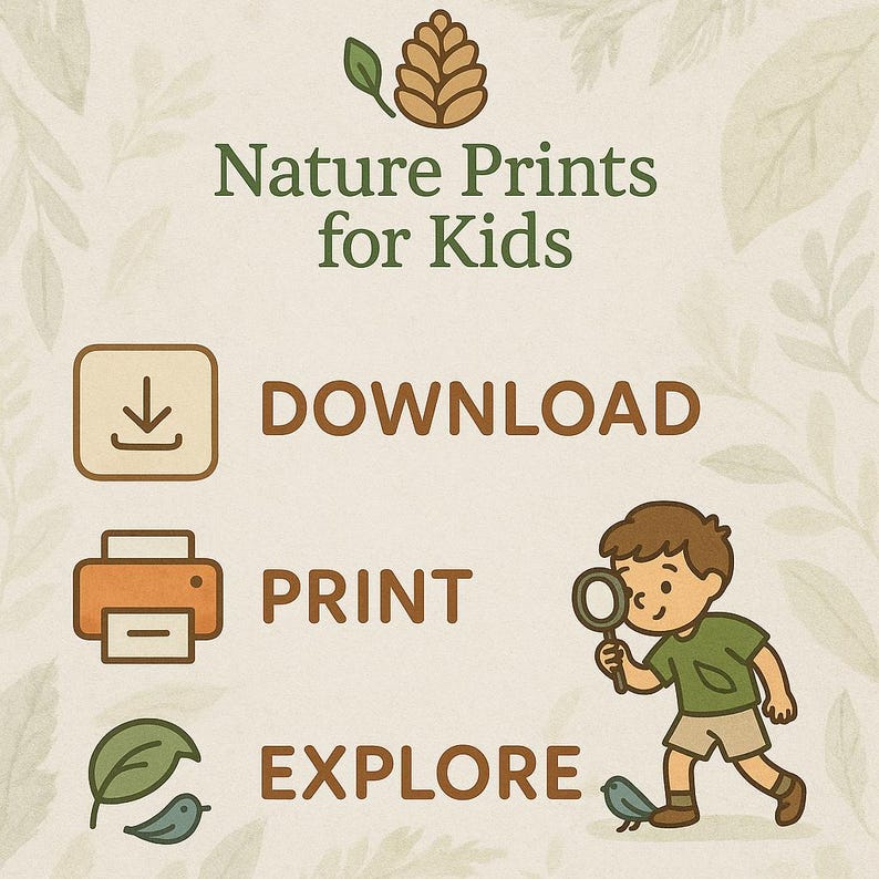 Nature Alphabet Printable for Kids | ABC Poster With Animals, Plants ...