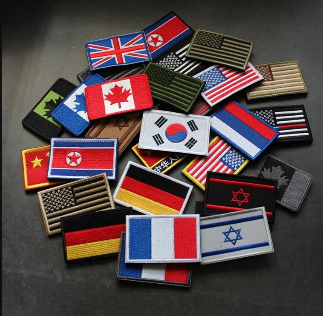Flag Patches, Flag Embroidery, Flag Iron on Patch, Country Flag Patch, North/south America, Asia ...