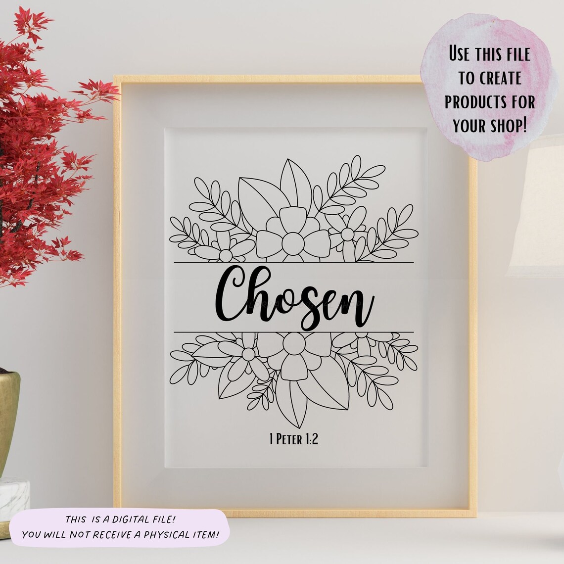 Chosen Digital Download, Chosen Svg, Chosen Pdf, Chosen Png, Faith Svg ...
