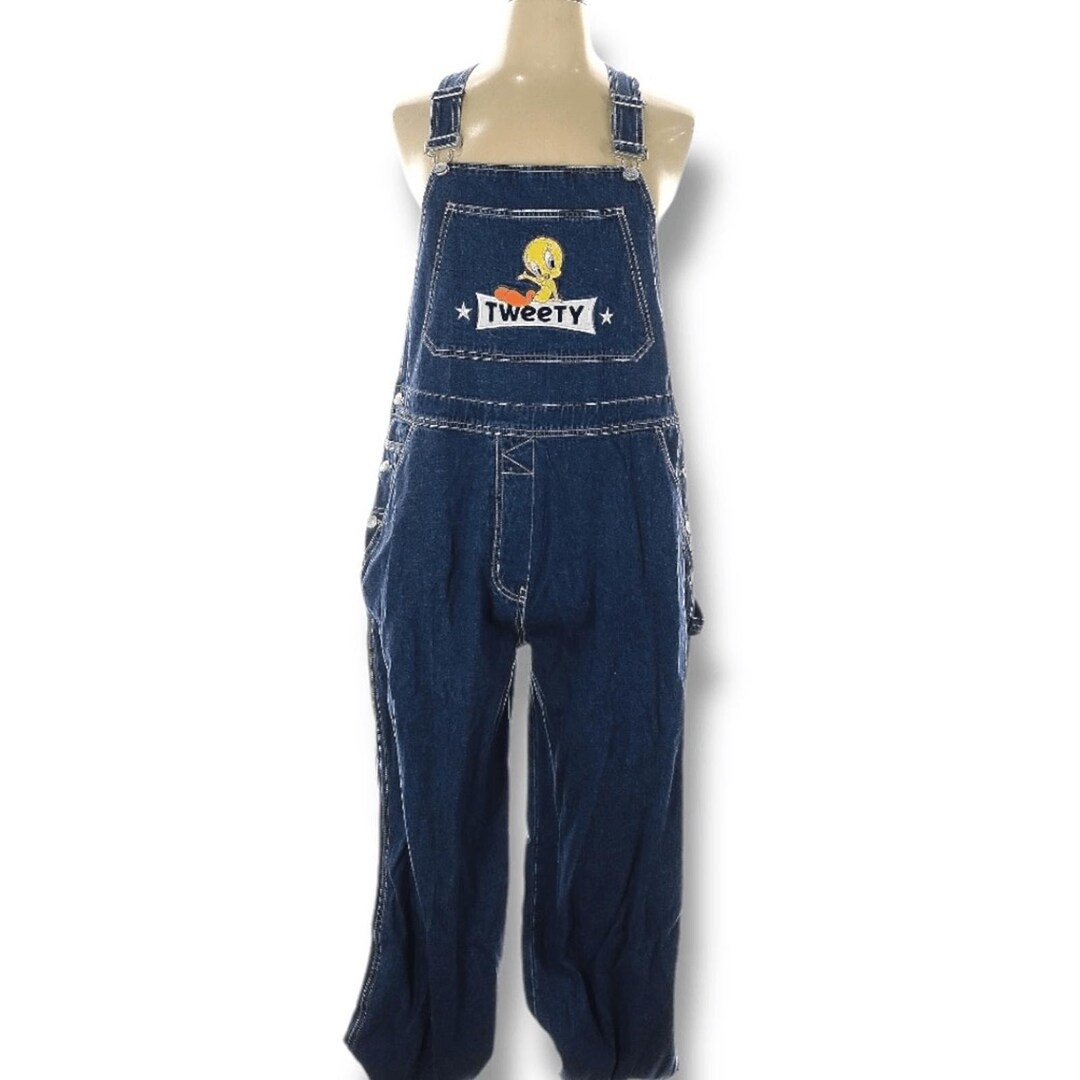 Y2K Tweety Denim Overalls, Warner Bros Cartooncore, XL - Etsy
