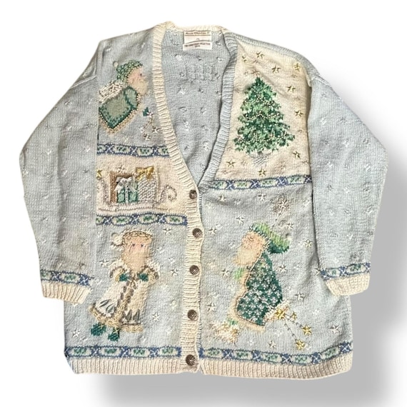 90s Christmas Cardigan: Marisa Christina II, Beaded S… - Gem