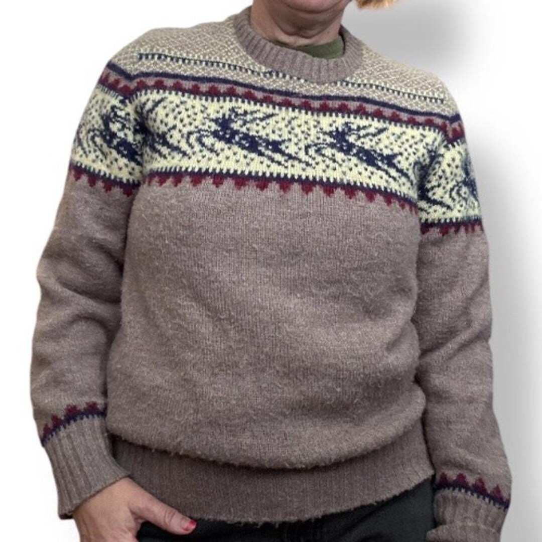 Vintage Robert Bruce Fair Isle Reindeer Sweater, Nordic Knit - Etsy