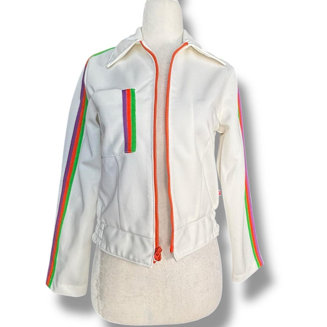 Vintage 70s White Stag Track Jacket: Rainbow Stripe, Retro Sport - Etsy
