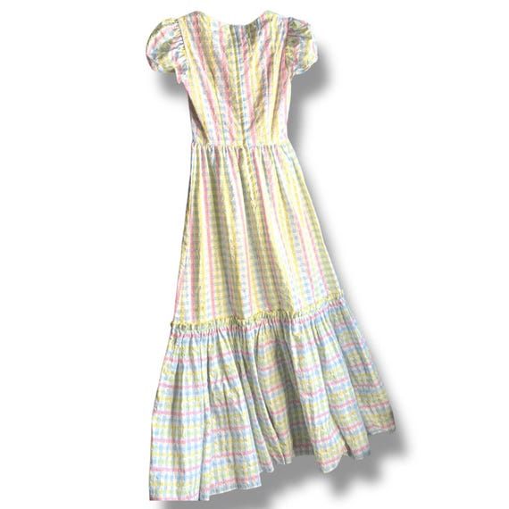 Vintage 70s Denise L Hermosa Beach White Gingham Eyel… - Gem