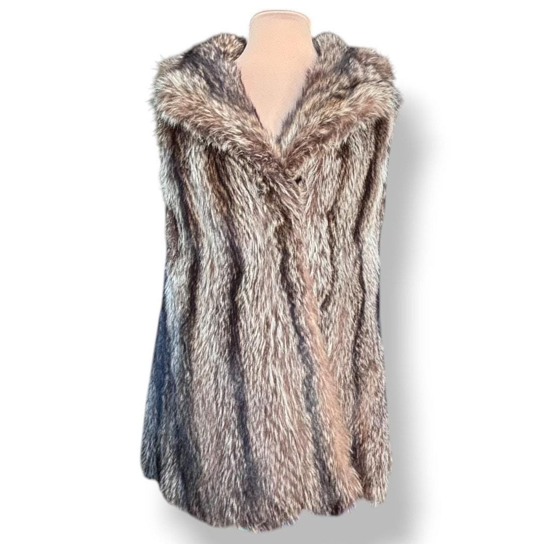 Vintage 1970s Mano Swartz Raccoon Fur Vest Brown Real Fur Long Women’s ...