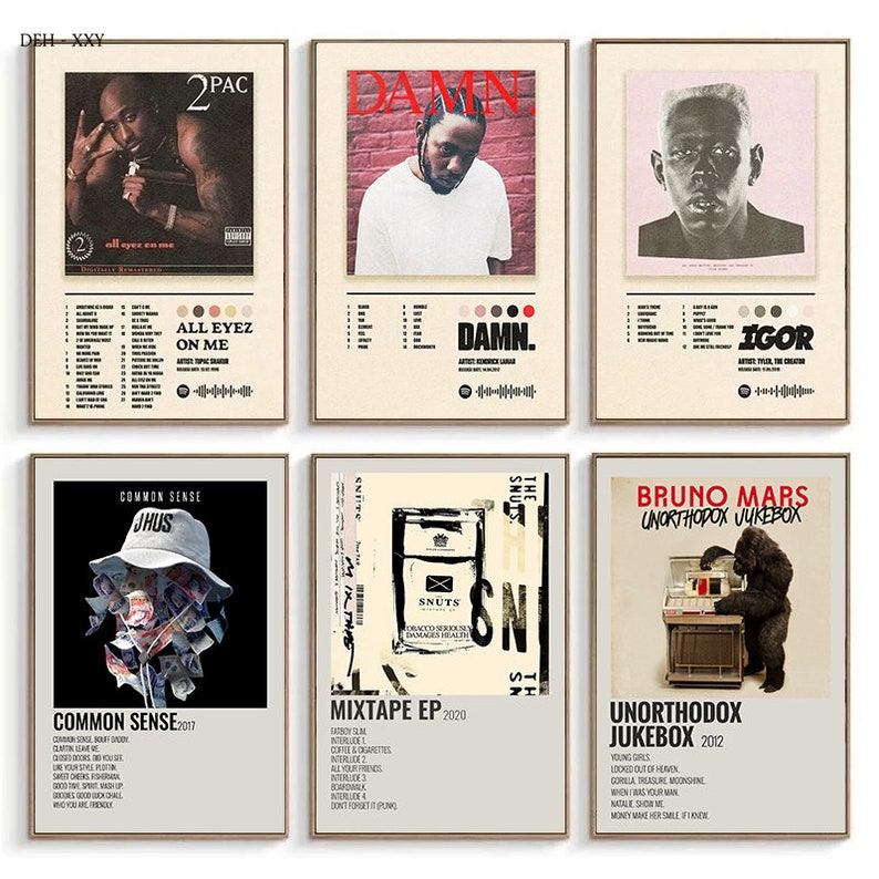 Music Album Covers Poster Rapper 2pac Hiphop Singer Album Covers ...