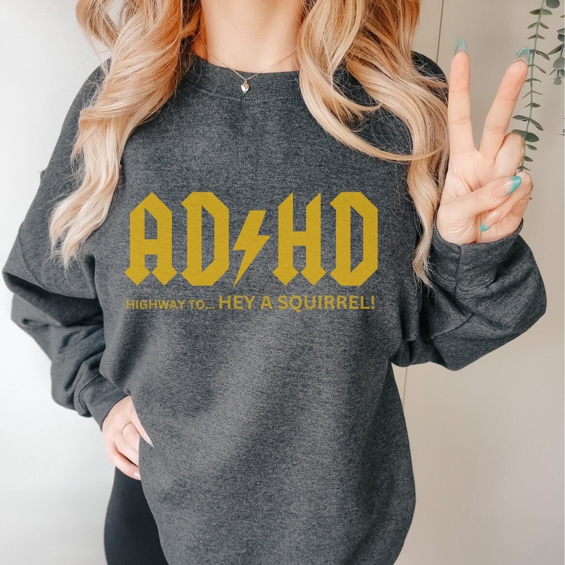 ADHD ACDC Shirt, ADHD Sweatshirt, Funny Adhd Sweatshirt, Cool Adhd ...