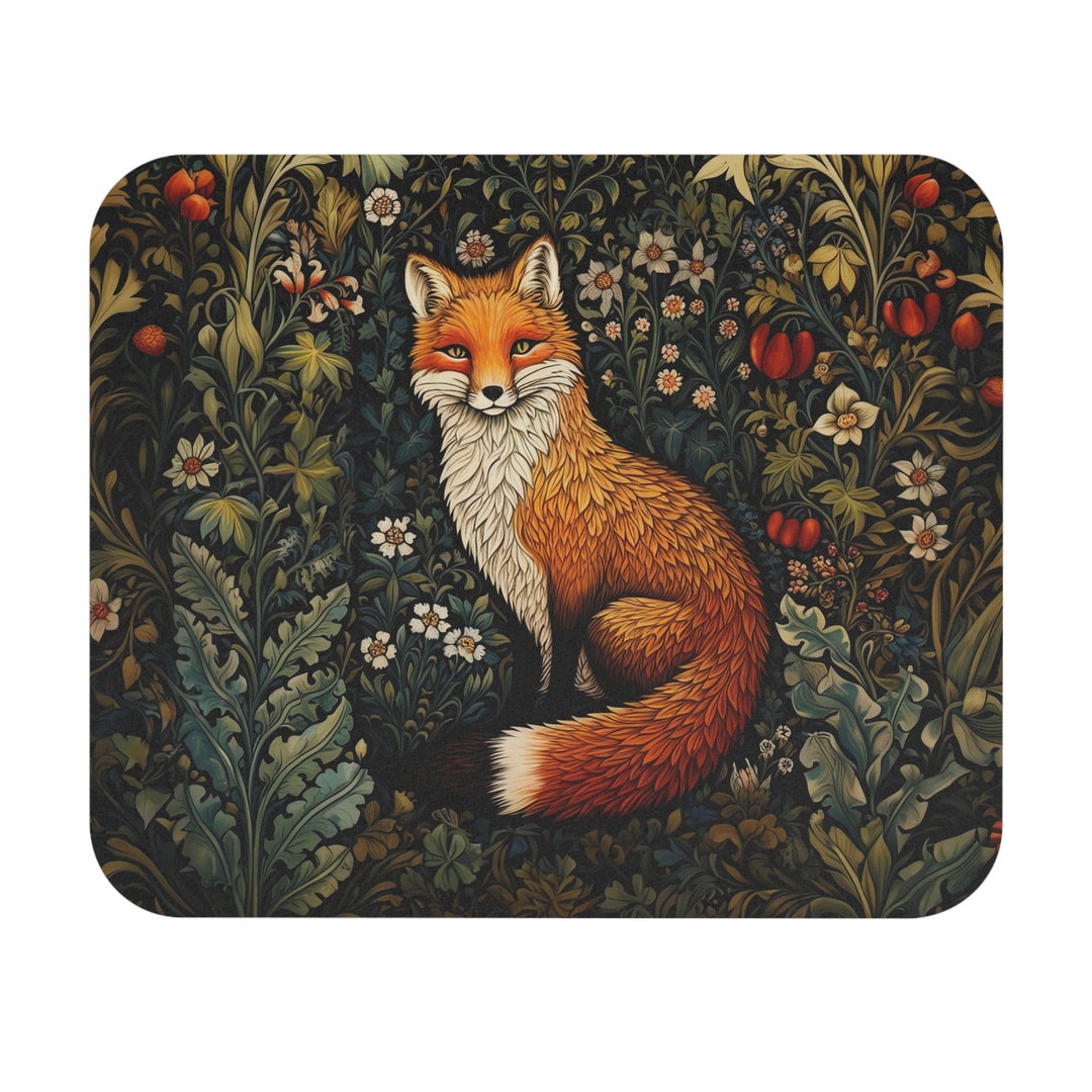 Fox Mouse Pad Vintage Aesthetic Office Decor William Morris Style ...