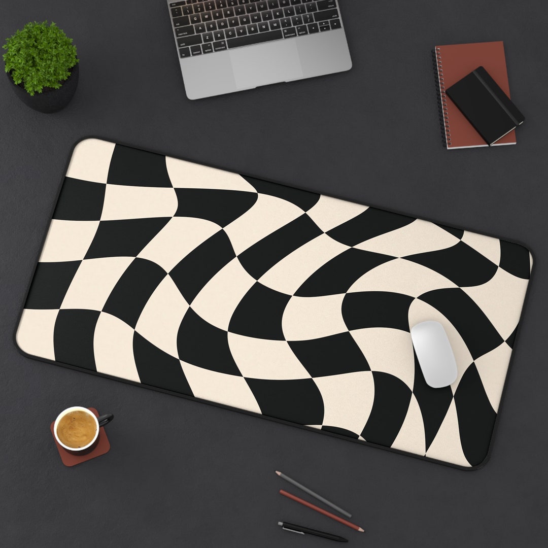 Y2K Aesthetic Desk Mat Cute Retro 90s Wavy Checkerboard - Etsy