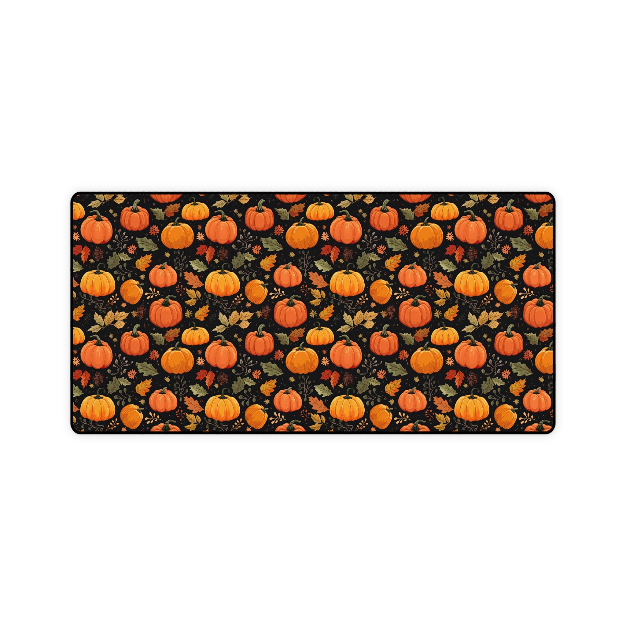 Fall Pumpkin Desk Mat - Cute Vintage Aesthetic Deskmat Halloween Mouse ...
