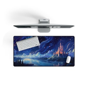 Fantasy Castle Desk Mat - Aesthetic Cute Deskmat XL Mousepad Large ...