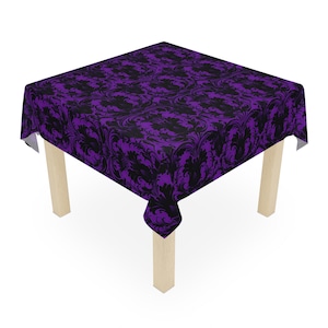 Gothic Purple Damask Tablecloth - Halloween Alt Vampire Goth Table ...