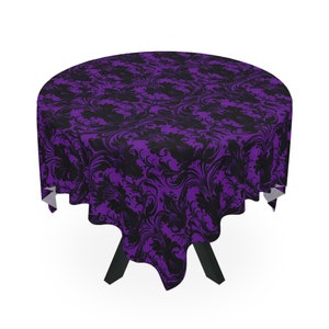 Gothic Purple Damask Tablecloth - Halloween Alt Vampire Goth Table ...