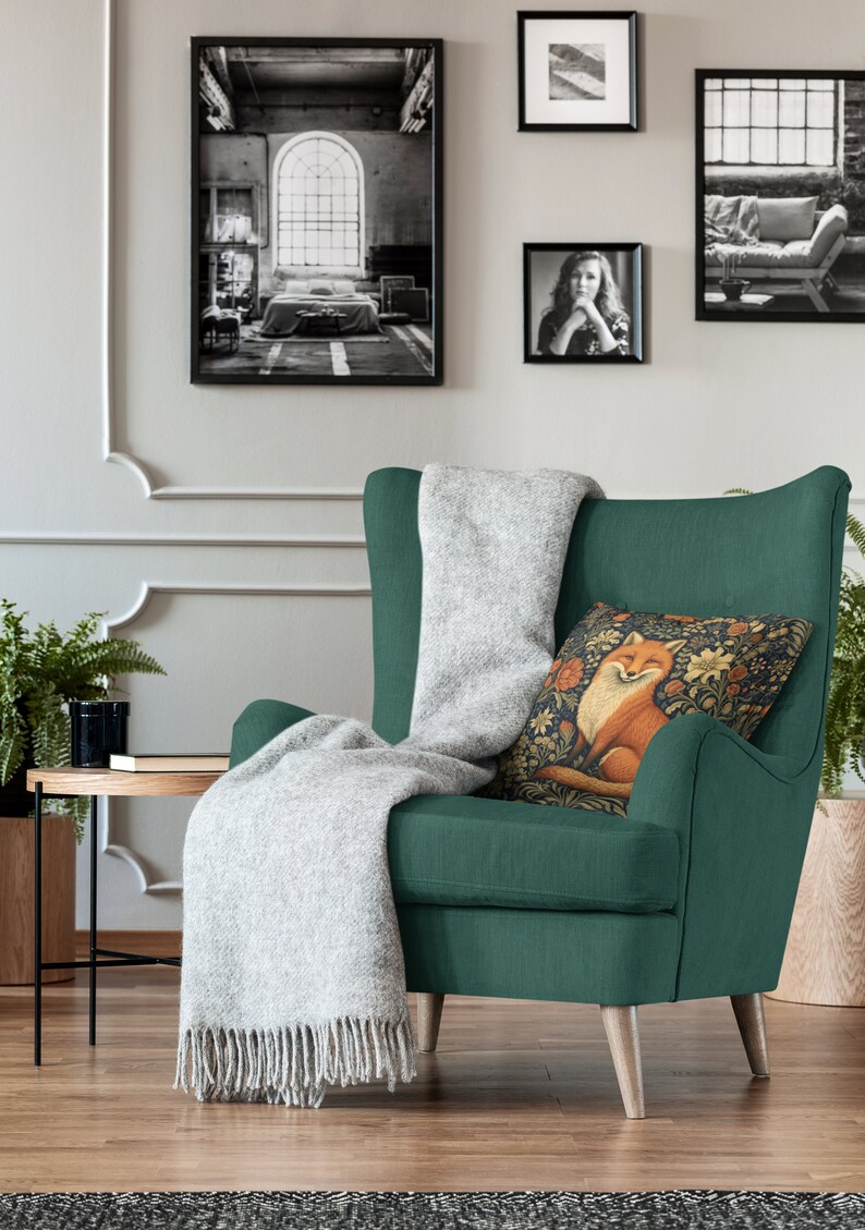 Fox Pillow William Morris Inspired Fox Forest Pillow - Etsy