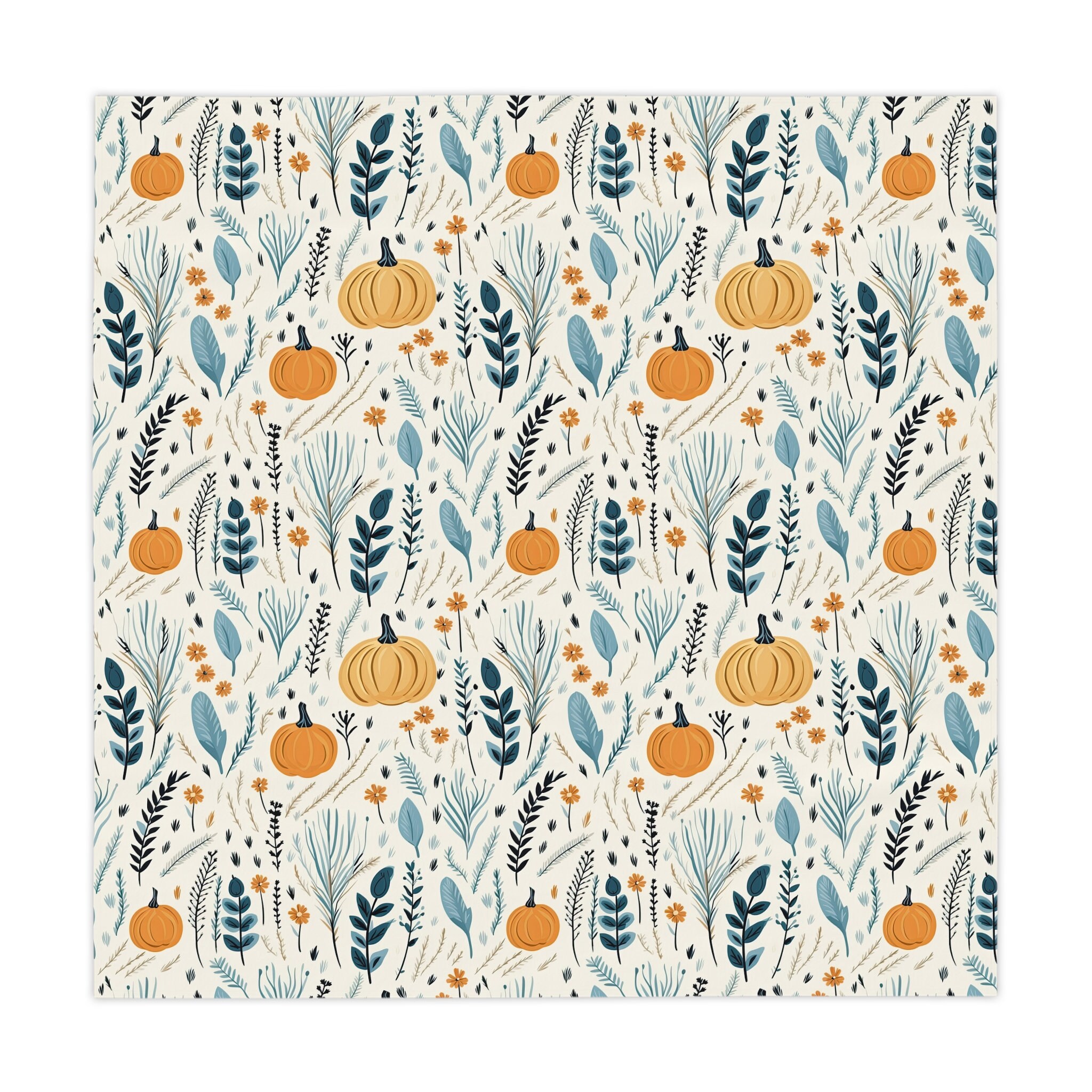 Blue Autumn and Fall Tablecloth - Farmhouse Boho Rustic Minimalist ...