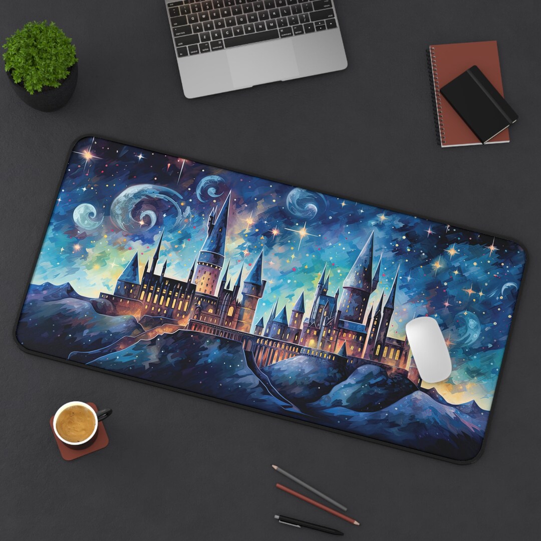 Wizard School Fantasy Castle Desk Mat - Aesthetic Cute Fan Art Deskmat ...