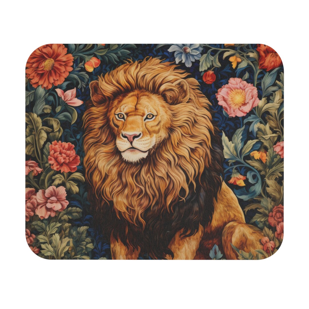 Lion Mouse Pad William Morris Victorian Aesthetic Nice Beautiful ...