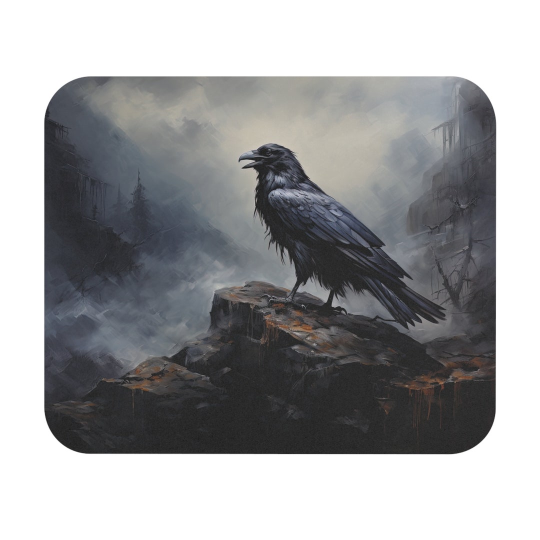 Gothic Raven Mouse Pad - Victorian Art Inspired - Gamer Goth Office ...